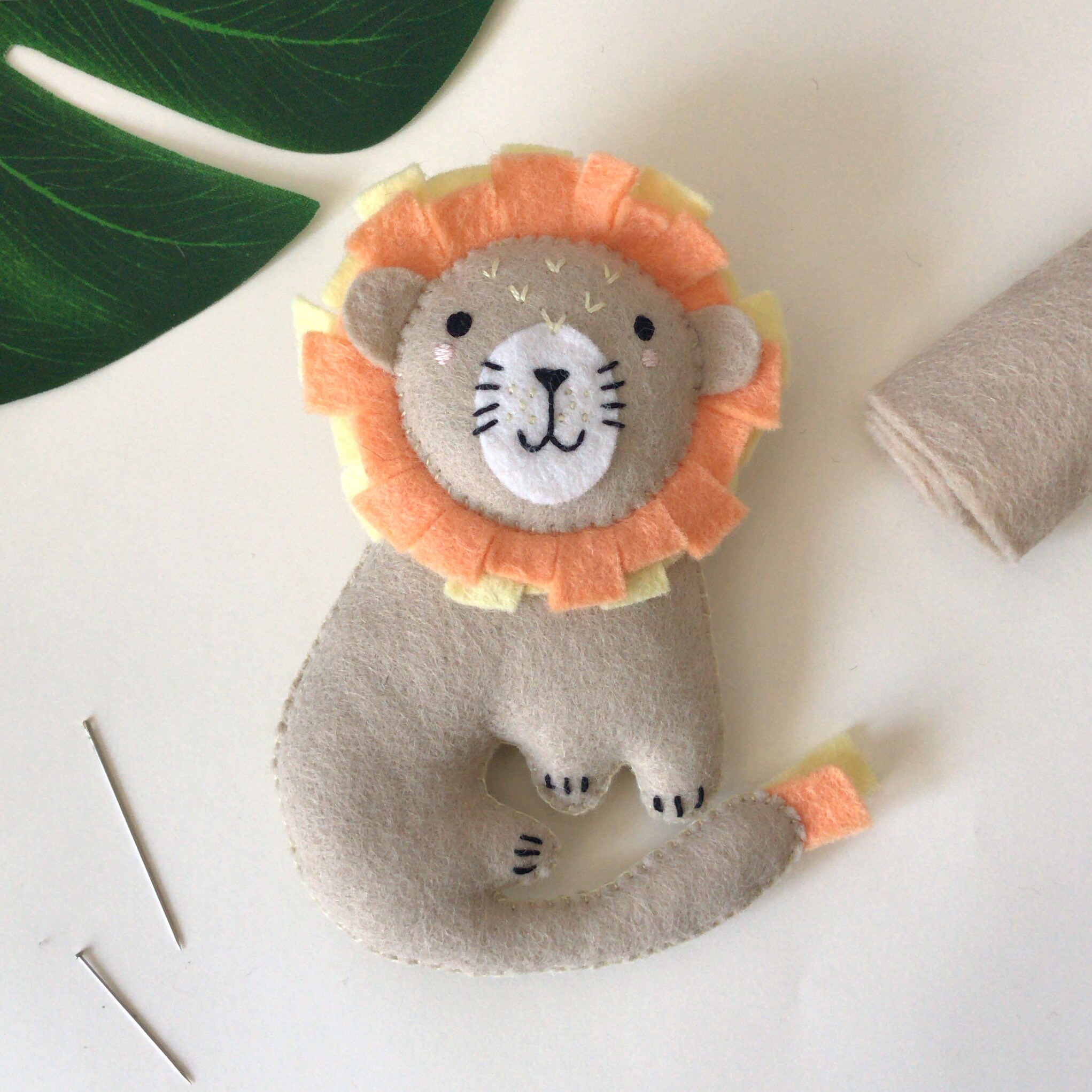 PDF Instructions for 10 Felt Jungle Friends, Felt Plush Sewing Pattern ...