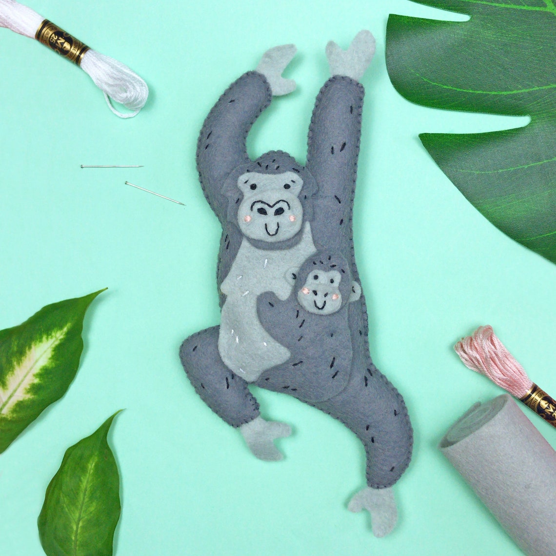PDF Instructions to Sew Your Own Felt Monkeys Garland, Digital Felt ...