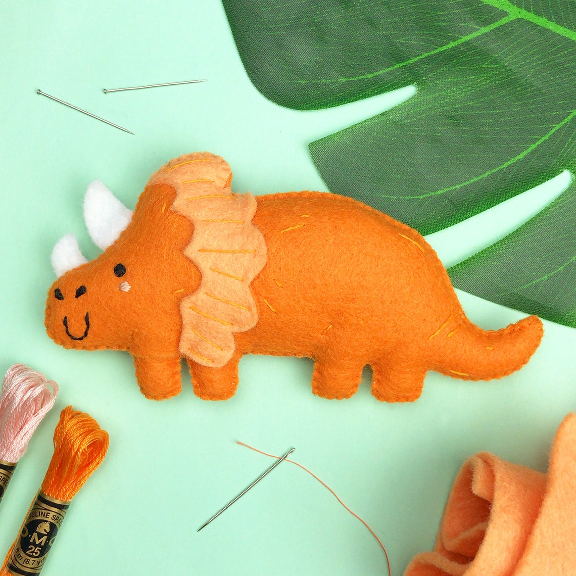 PDF Instructions to Sew Your Own Tabitha the Triceratops Felt Animal ...