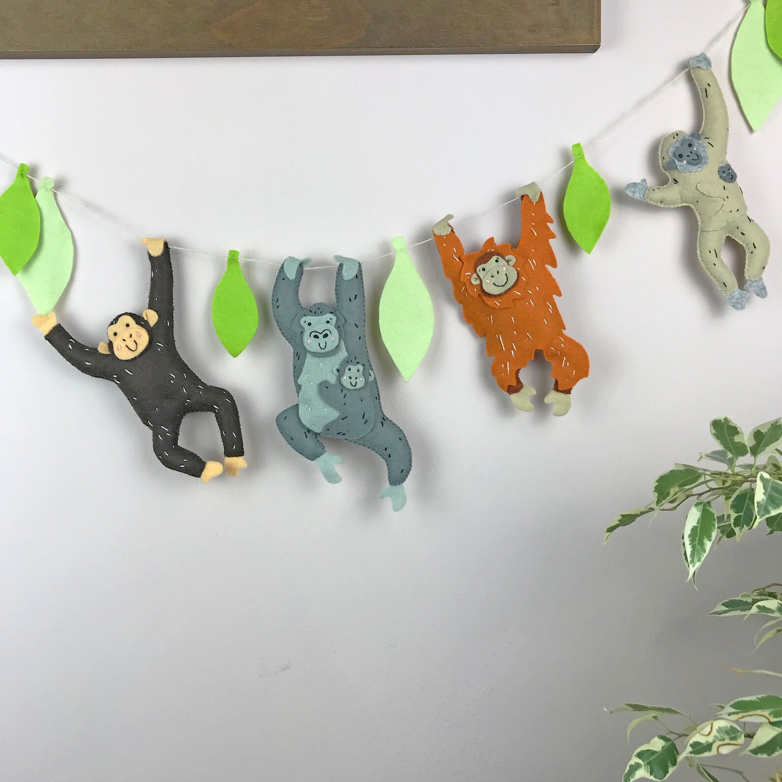PDF Instructions to Sew Your Own Felt Monkeys Garland, Digital Felt ...