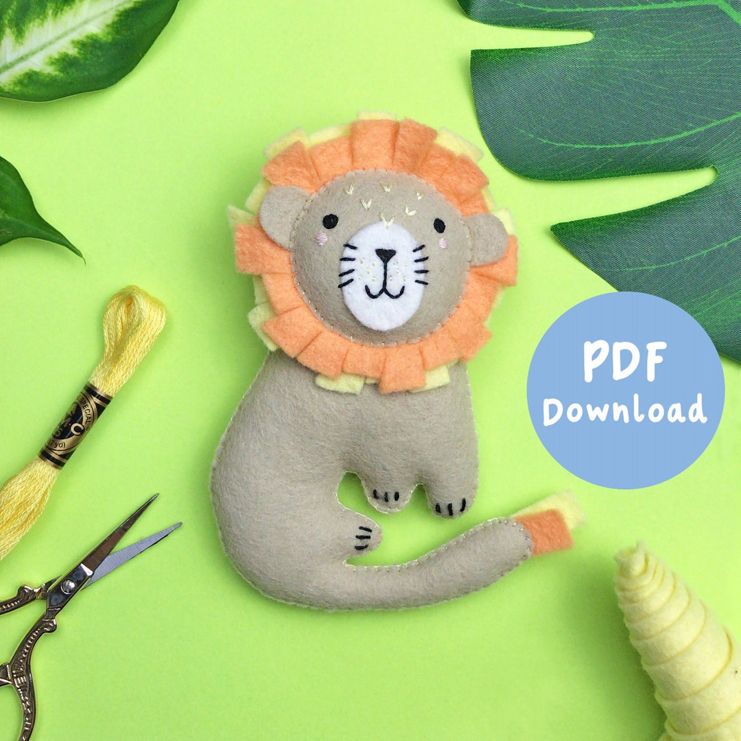 PDF Pattern and Instructions for Leonard the Lion, Lion Sewing Pattern ...