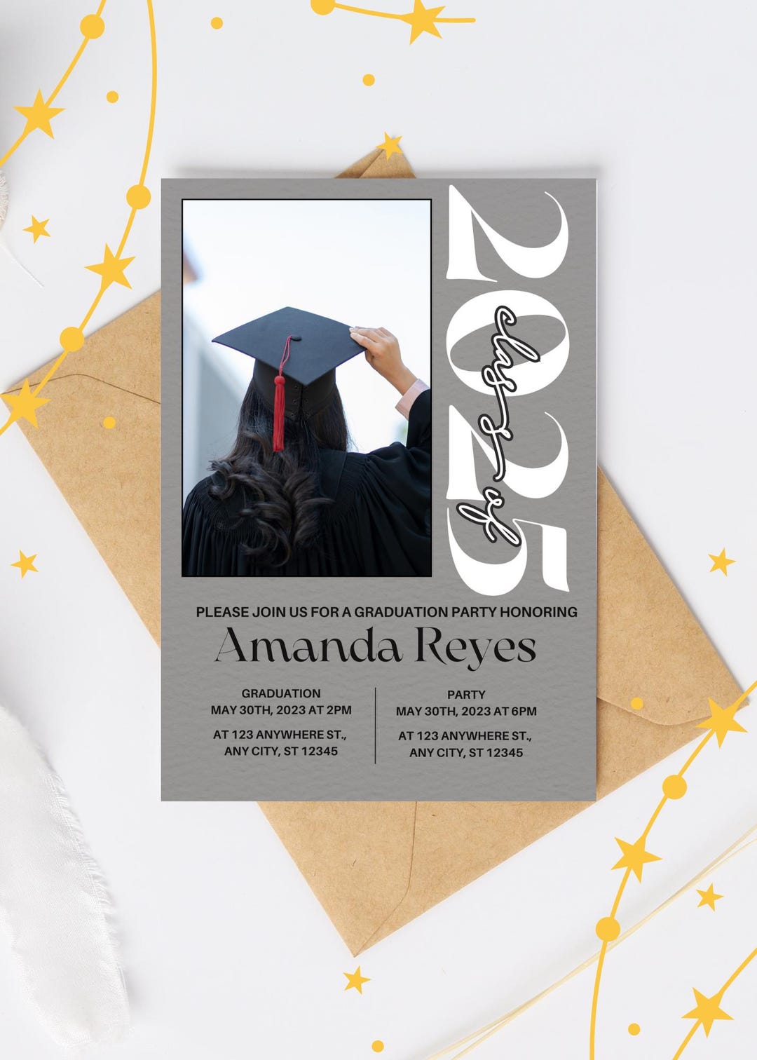 Class of 2025 Graduation Invitation | Digital Download | Fully ...