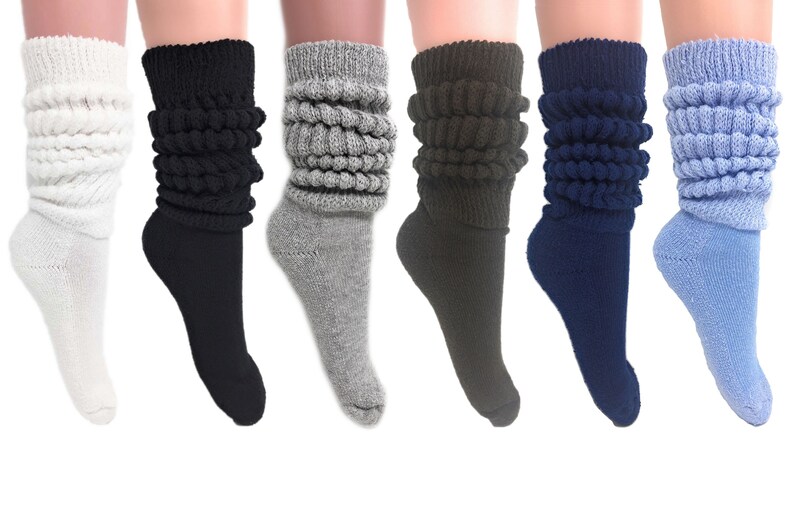 Heavy Slouch Socks for Women Colorful Heavy Cotton Socks Size 9-11 6 ...