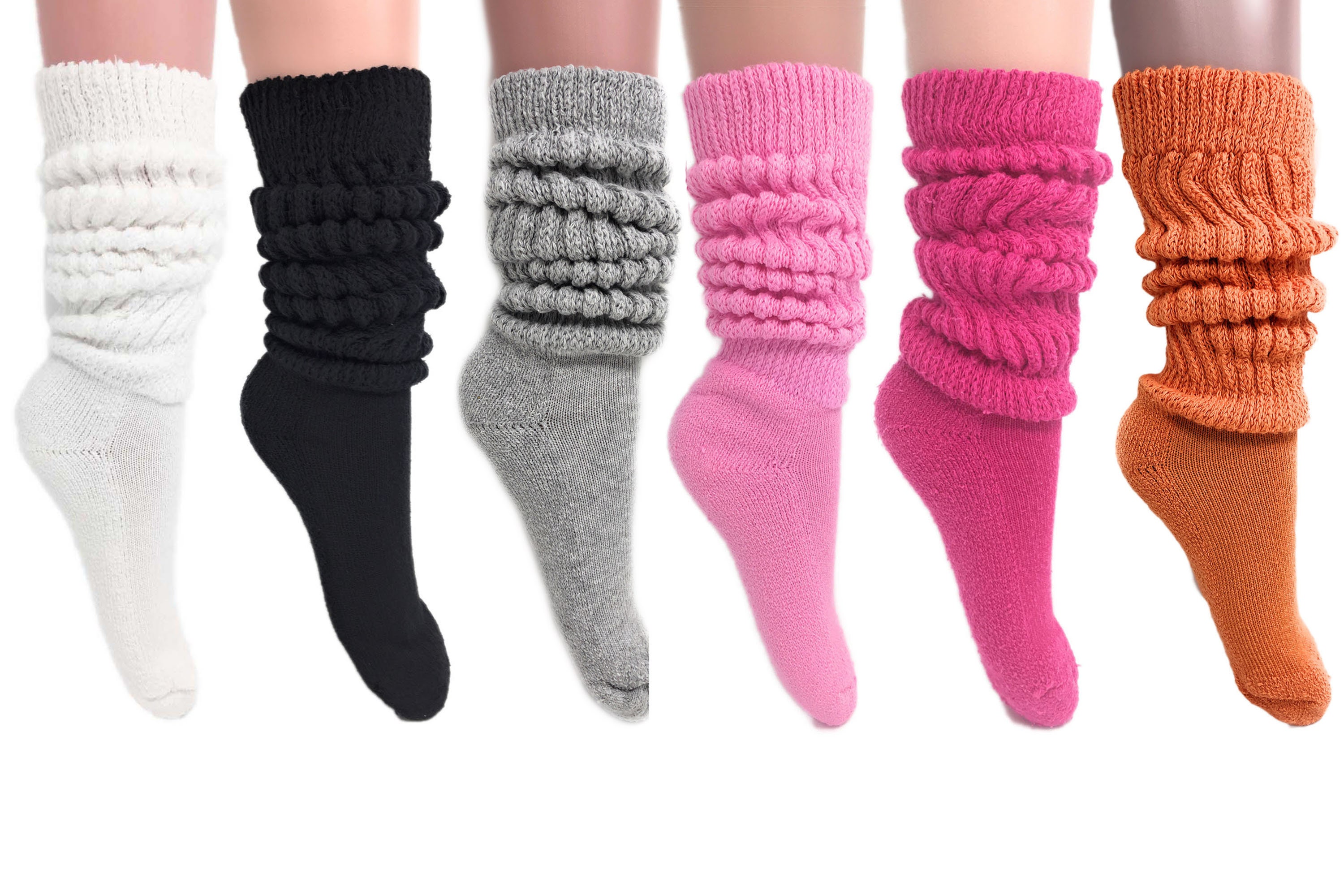 Heavy Slouch Socks for Women Colorful Heavy Cotton Socks Size 9-11 6 ...