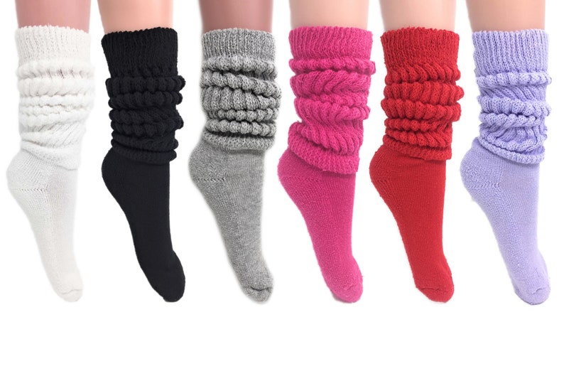 Heavy Slouch Socks for Women Colorful Heavy Cotton Socks Size 9-11 6 ...
