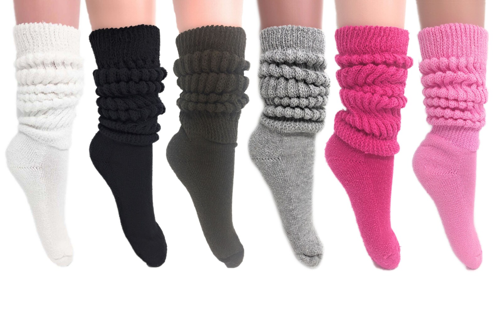 Heavy Slouch Socks for Women Colorful Heavy Cotton Socks Size 9-11 6 ...