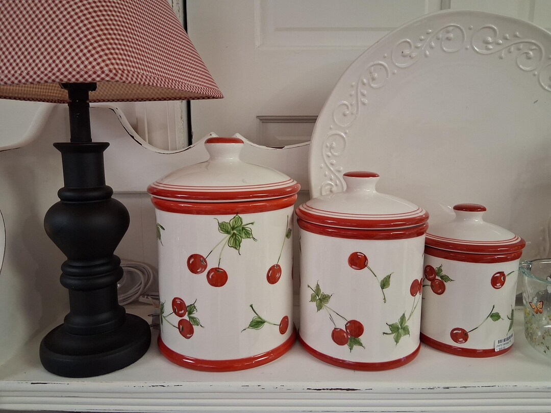 Vintage Target Cherry Canister Set (3) - Etsy