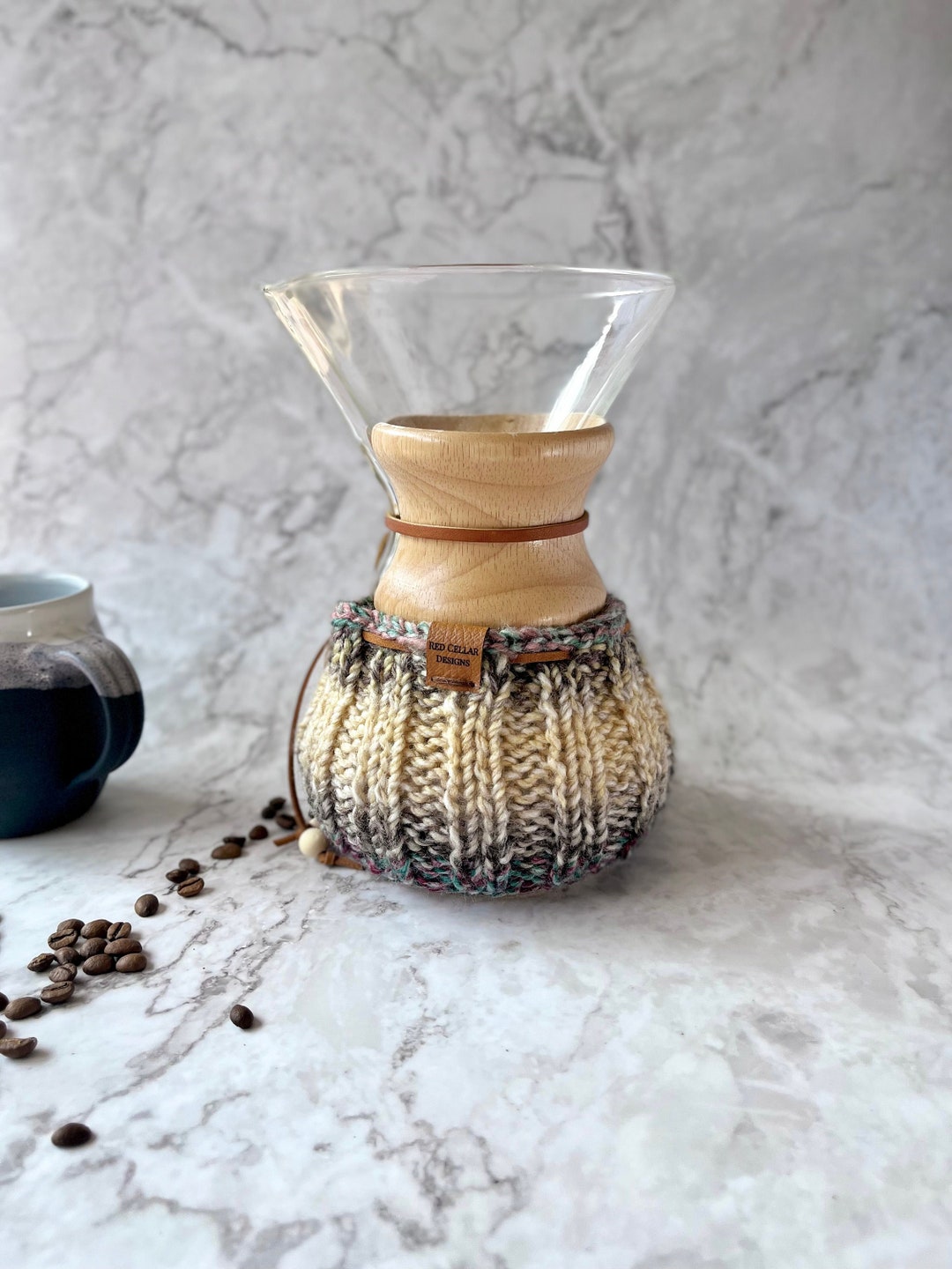 Hand-knit Chemex/bodum Cosy - Vegan Coffee Lover’s Cozy Gift - Vintage ...