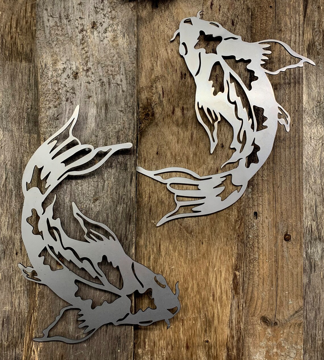 Koi Fish Metal Wall Art – Steel Garden Ornament, Made in UK - Etsy UK