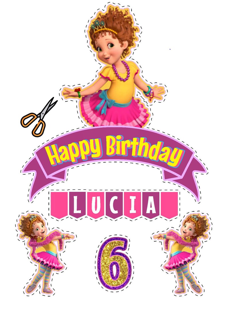 Fancy Nancy Cake Topper Digital And Printed Banderin De Fancy Etsy