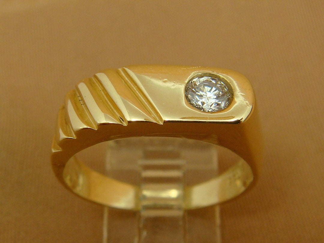 1/4 CT Natural Round Diamond Rib Design Men's Band Ring - Etsy