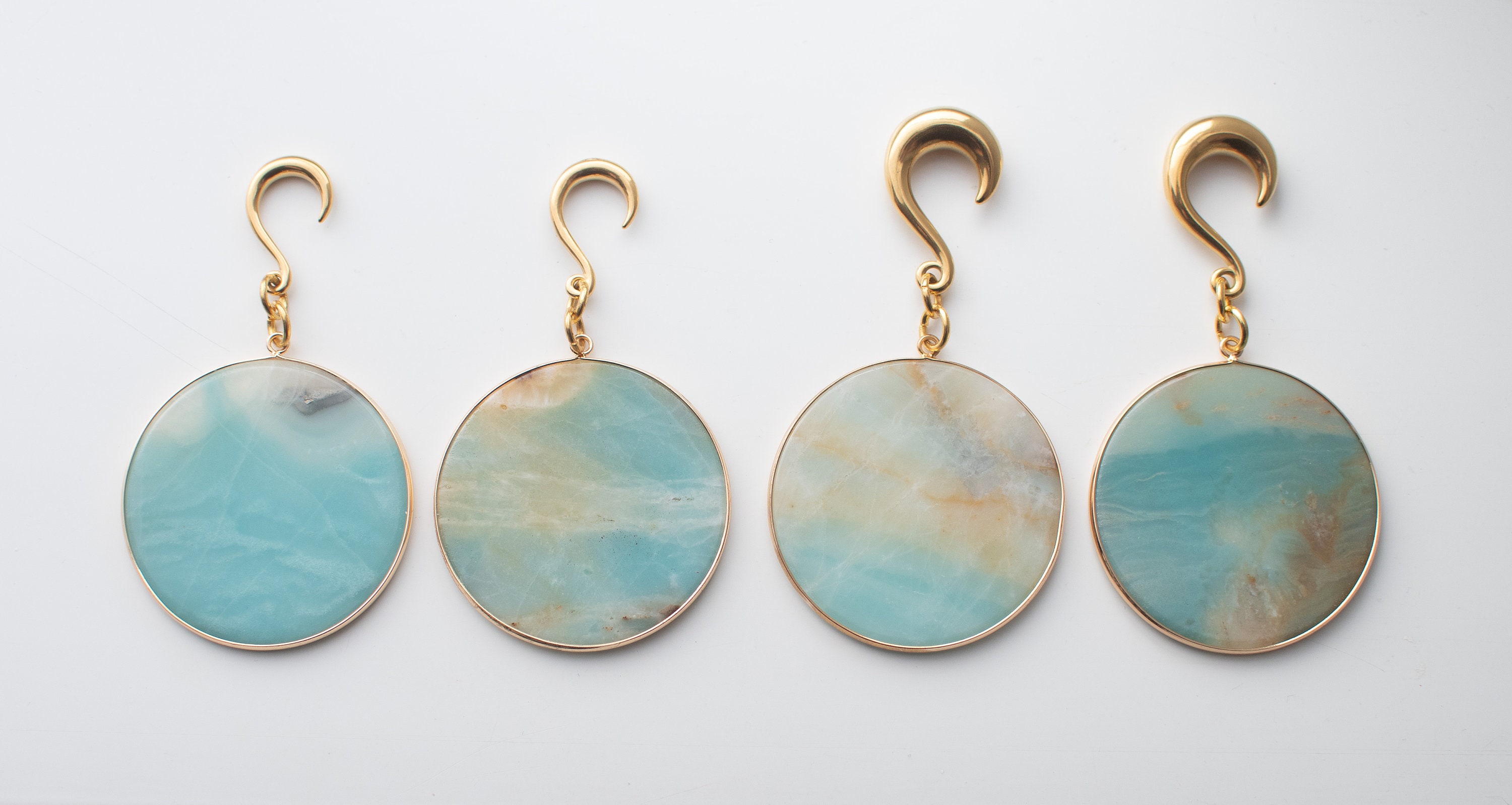 Amazonite Ear Weights: 4mm / 8mm (6G / 0G) (pair) Crystal Gauges ...