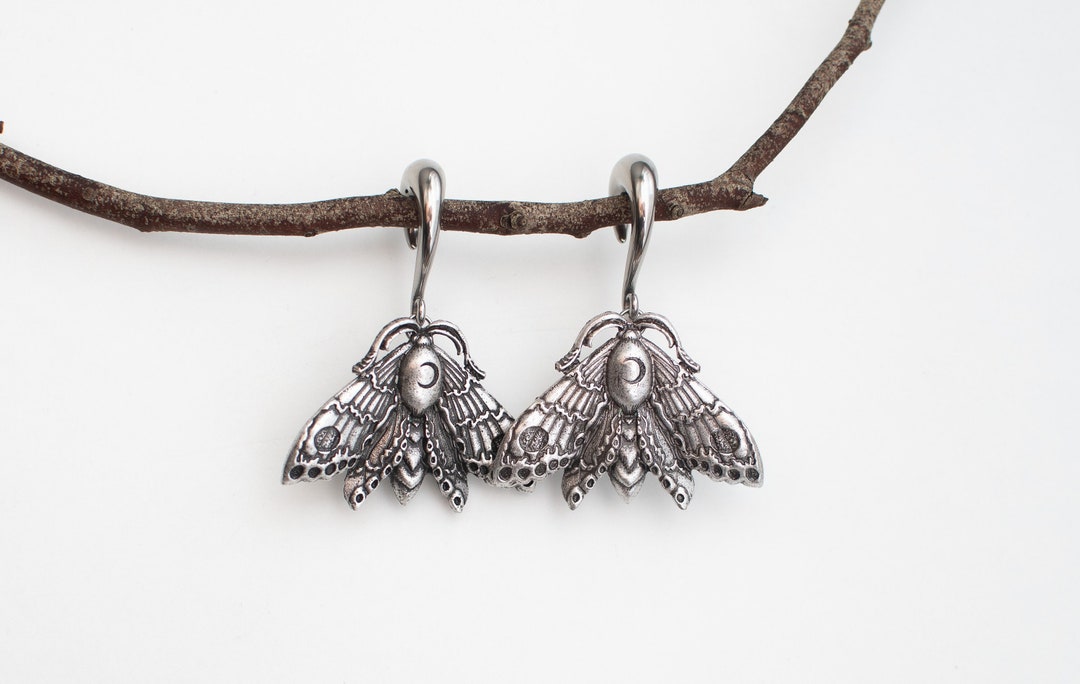 Moon Moth Ear Weights 4mm / 8mm 6G / 0G - Etsy