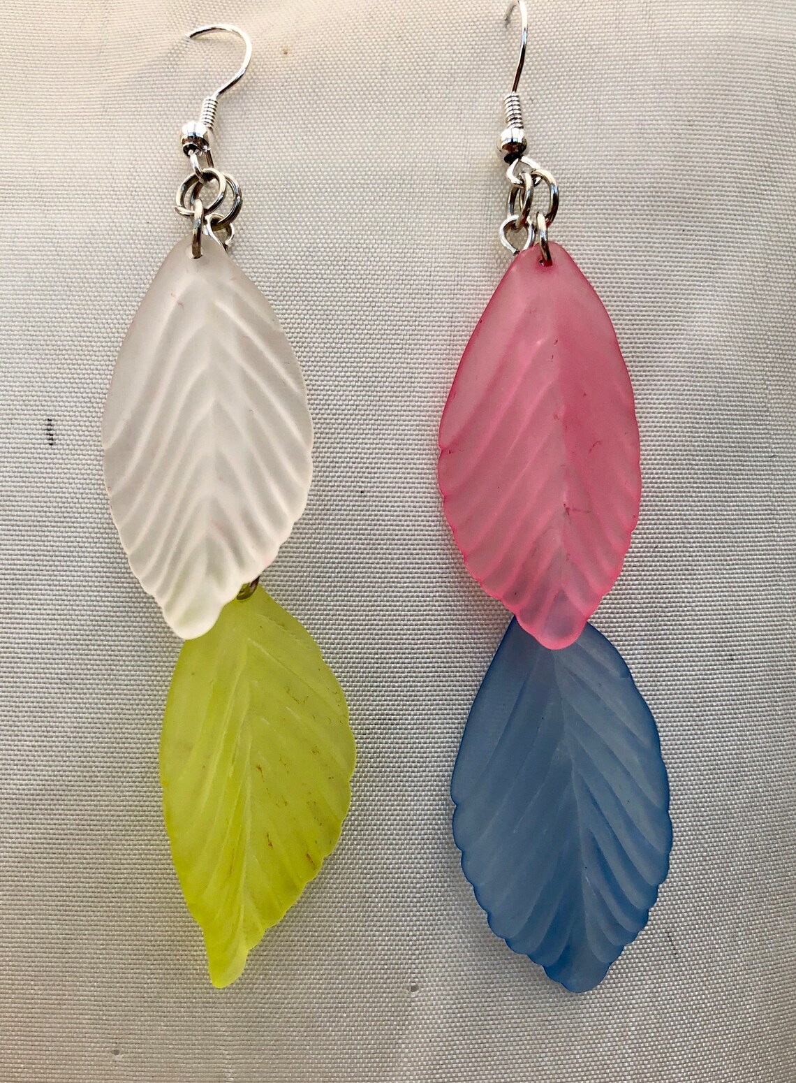 Pendientes de hoja multicolores - Etsy España