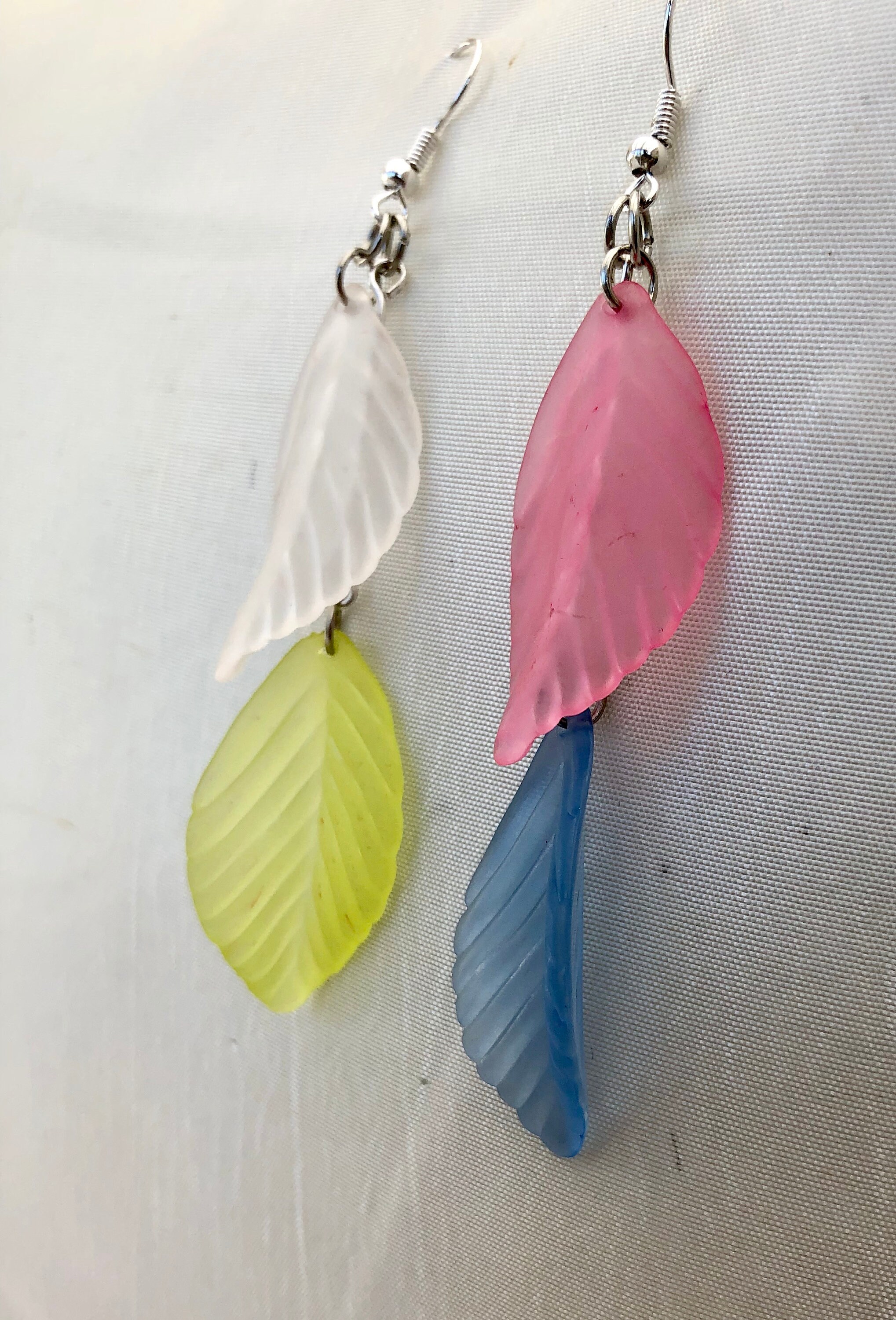Pendientes de hoja multicolores - Etsy España