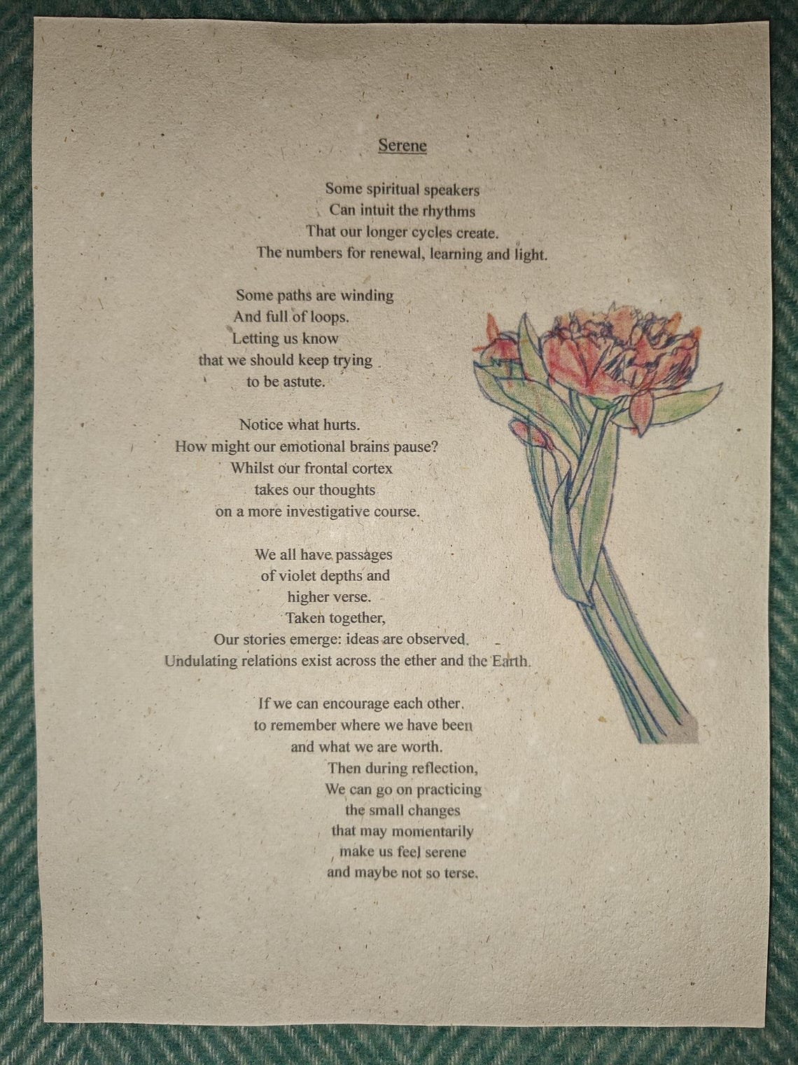 Serene Poem - Printed on Recycled Paper - Etsy