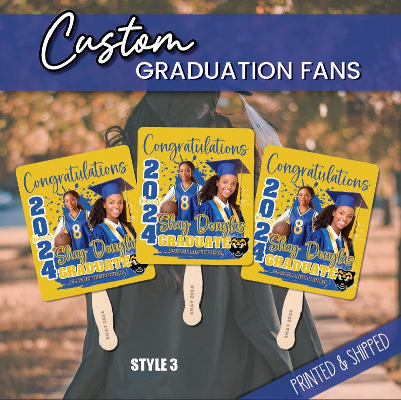 Graduation Fans, Custom Graduation Fans, Graduation Class of 2024 ...