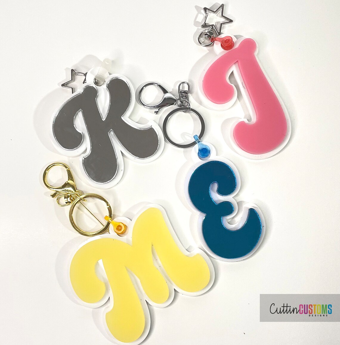 Initial Keychain, Backpack Letter Keychain, Letter Keychain, Cute ...