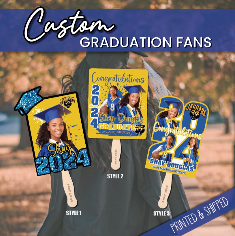 Graduation Fans, Custom Graduation Fans, Graduation Class of 2024 ...