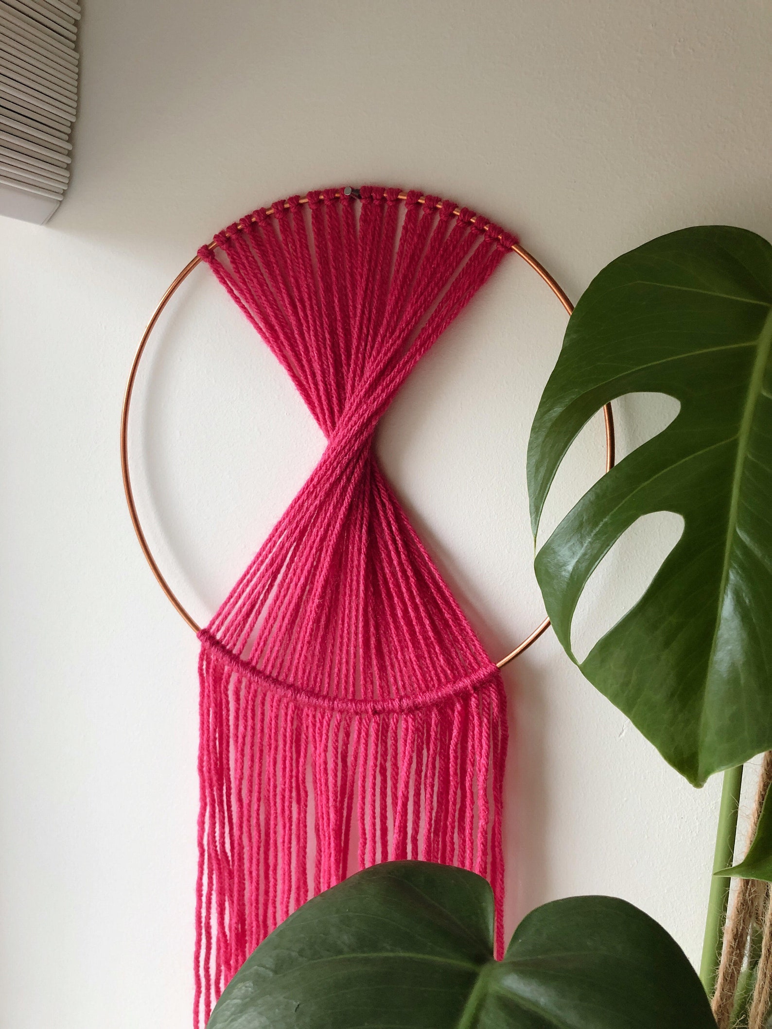 Hot Pink Macrame Wall Hanging | Etsy