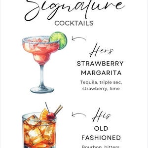 Custom Drink/cocktail Sign for Wedding or Event - Etsy