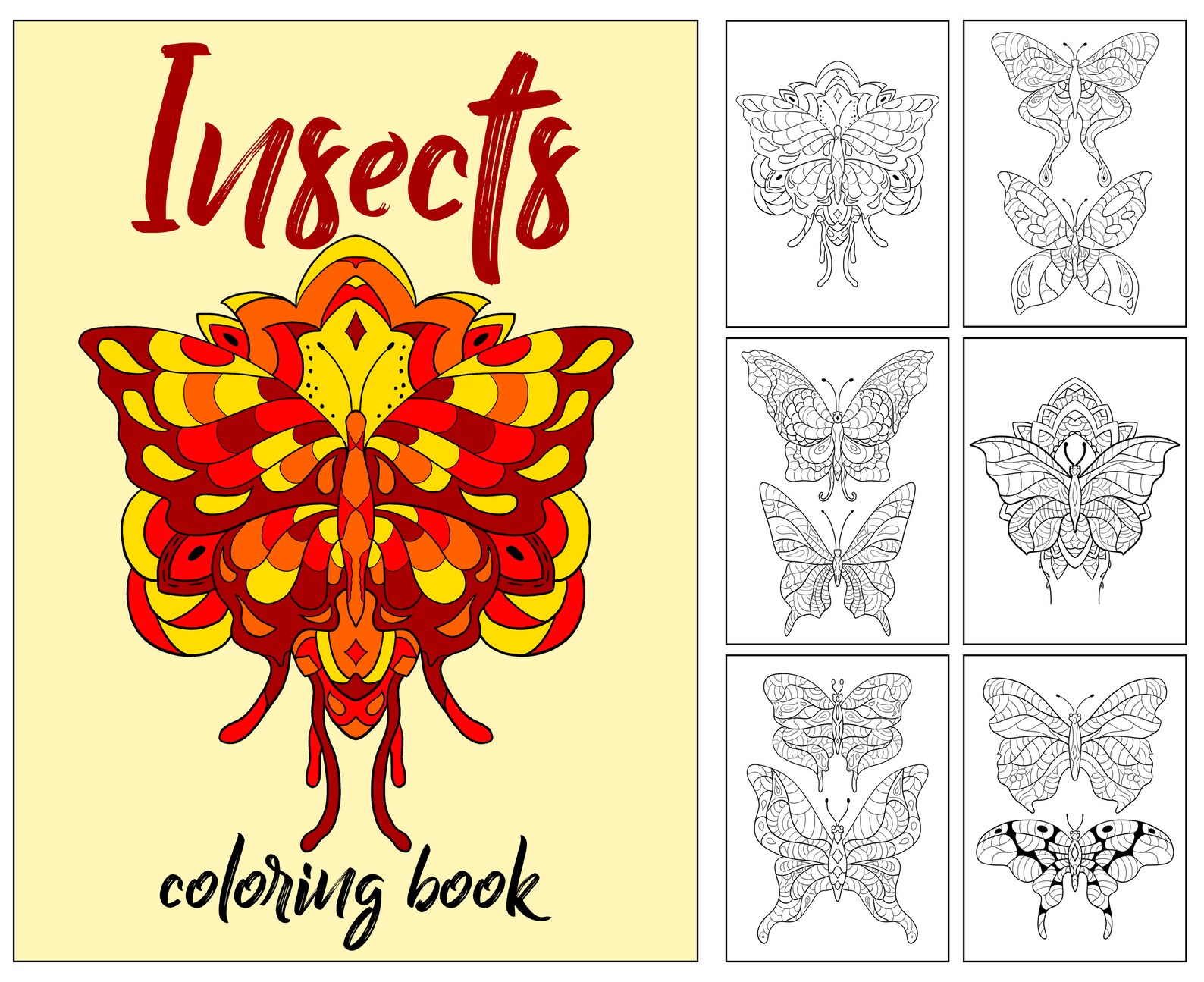 Insects Coloring Pages, Adult Coloring Pages, Kids Coloring Pages, Anti ...