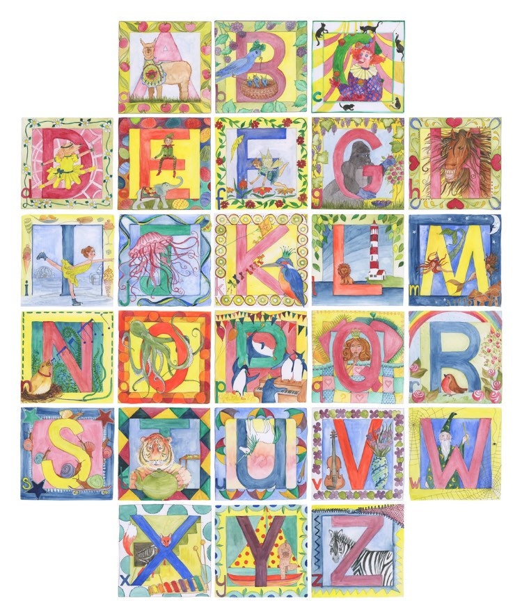 Alphabet Wall art/ Childrens alphabet print / limited edition | Etsy