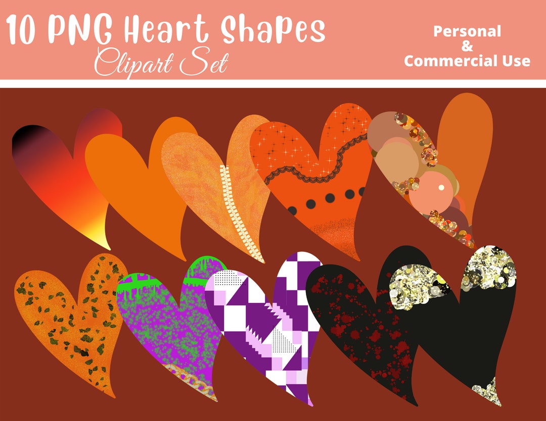 Heart Clipart Set, Commercial Use Clipart of Hearts, Print on Demand ...