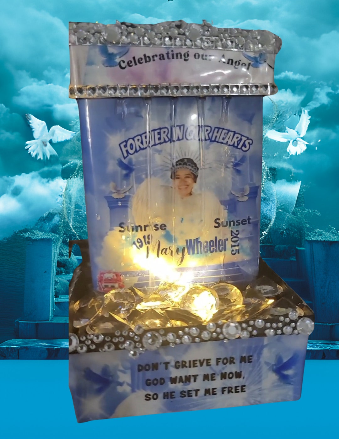 Memorial Waterfountain/custom Memorial Waterfall/personalized Memorial ...