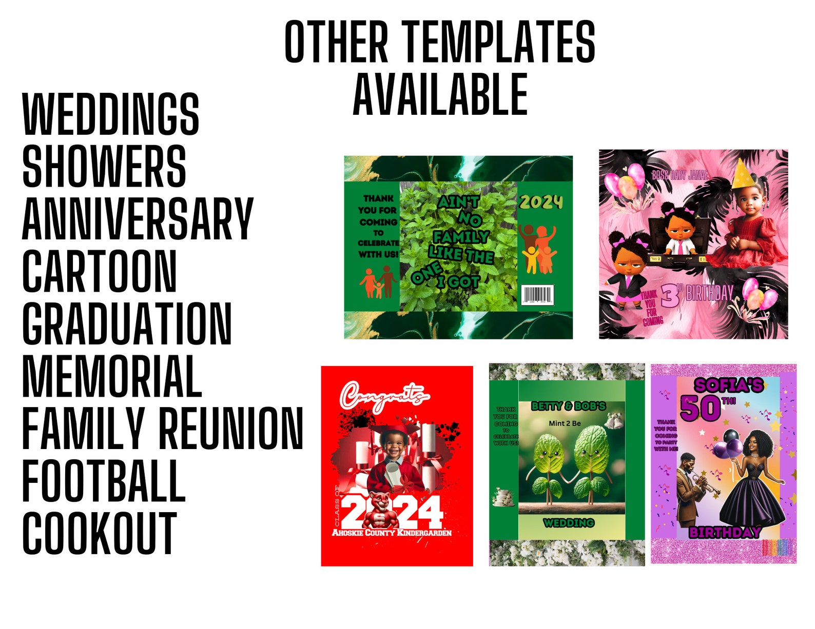 Graduation Party Favors Canva Mockup Template Editable Designs - Etsy