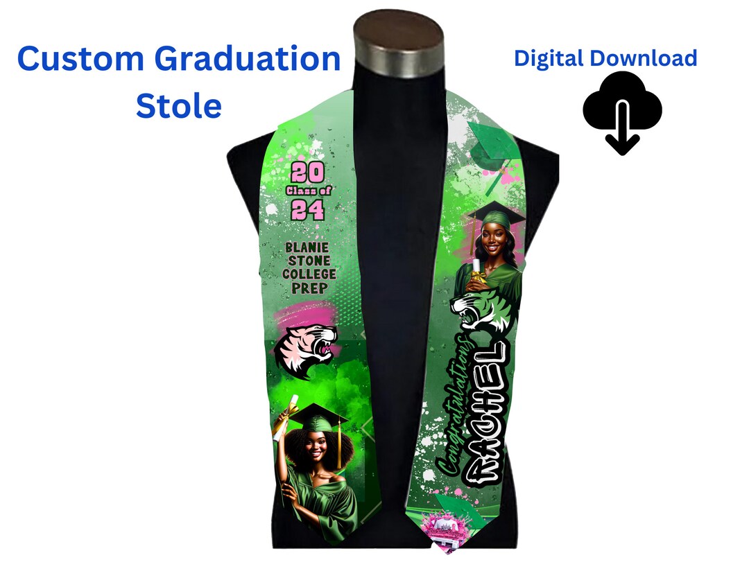 Personalized Graduation Stole PNG, Class of 2024 - Etsy