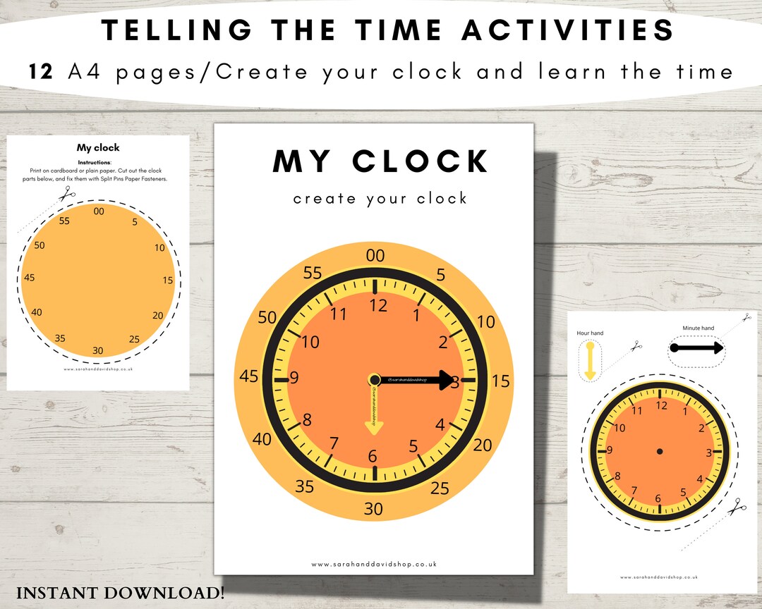 Craft Your Clock and Telling the Time Preschool Printable - Etsy
