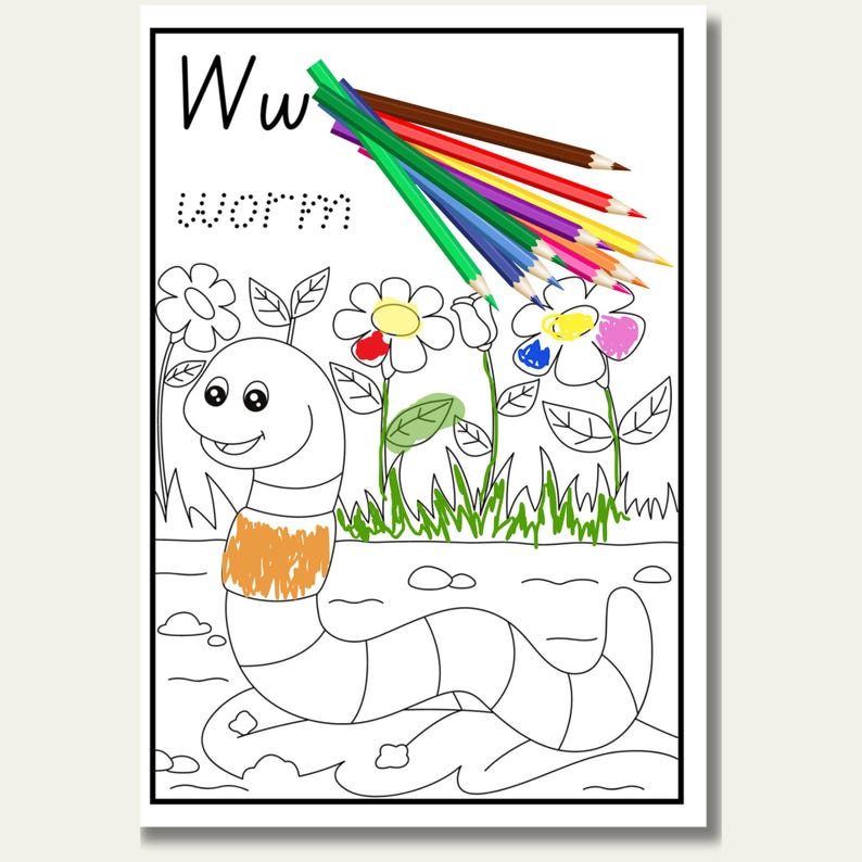 Animals Colouring Sheets/alphabet Preschool Colouring Pages - Etsy