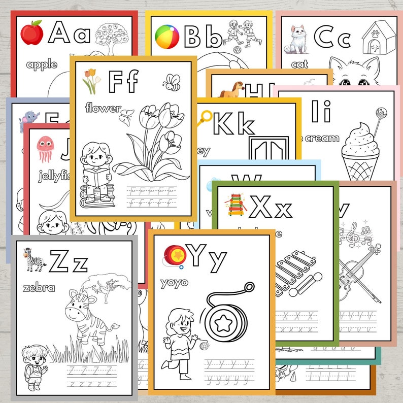 Printable Alphabet Coloring Pages for Kids/alphabet Coloring Toddler ...