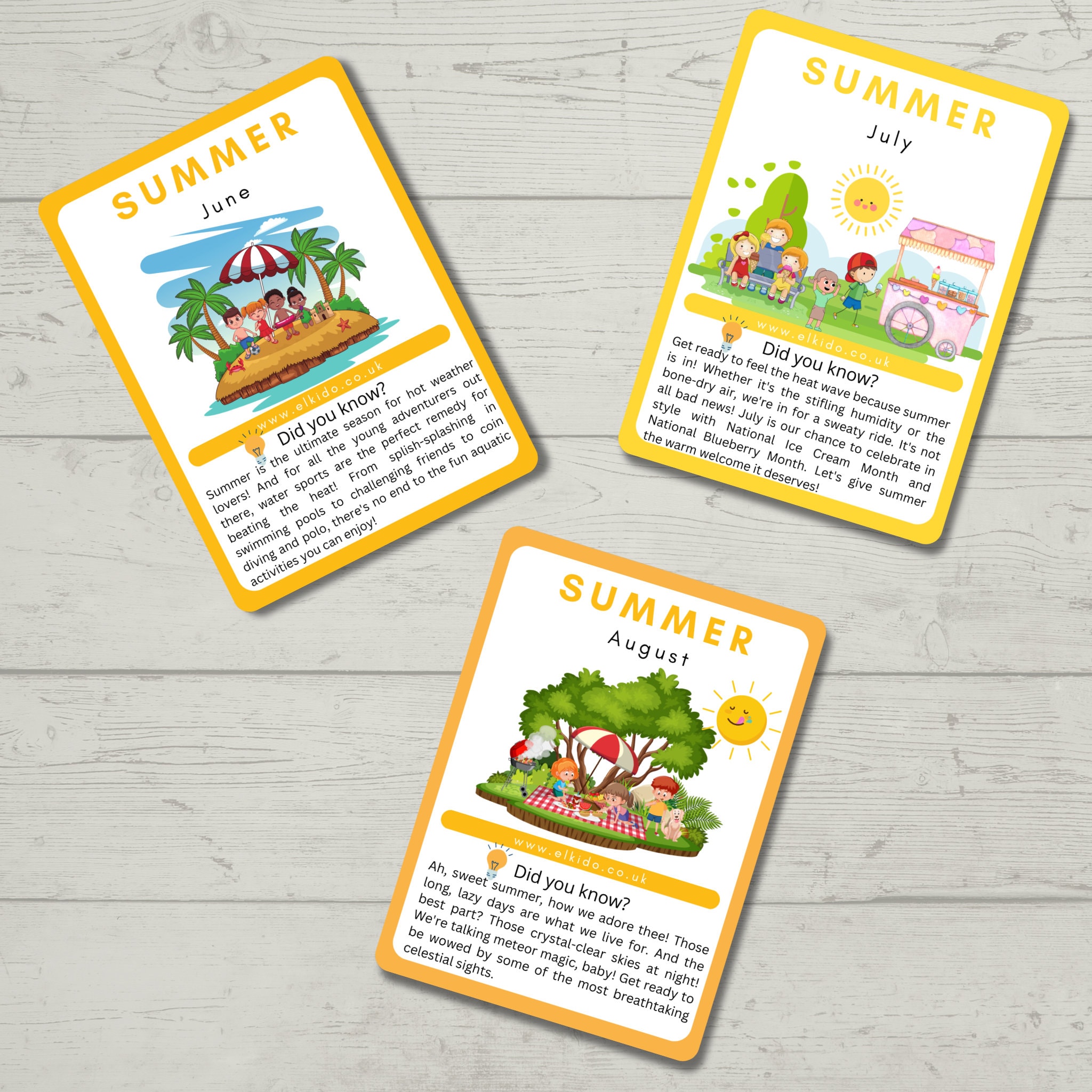 Printable Seasons Flashcards for Kids/preschool Learning Fun Facts ...