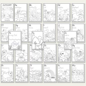 Animals Colouring Sheets/alphabet Preschool Colouring Pages - Etsy