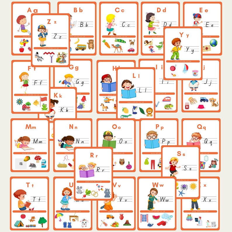 Printable Alphabet Flashcards | ABC Learning Cards for Kids |preschool ...