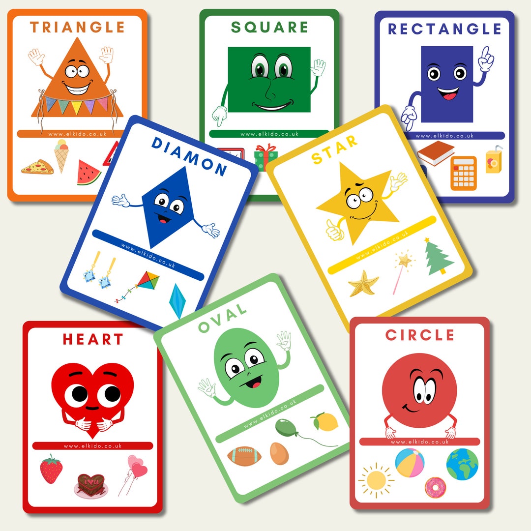 Printable Shapes Flashcards for Kids/learn Shapes Preschool Printable ...