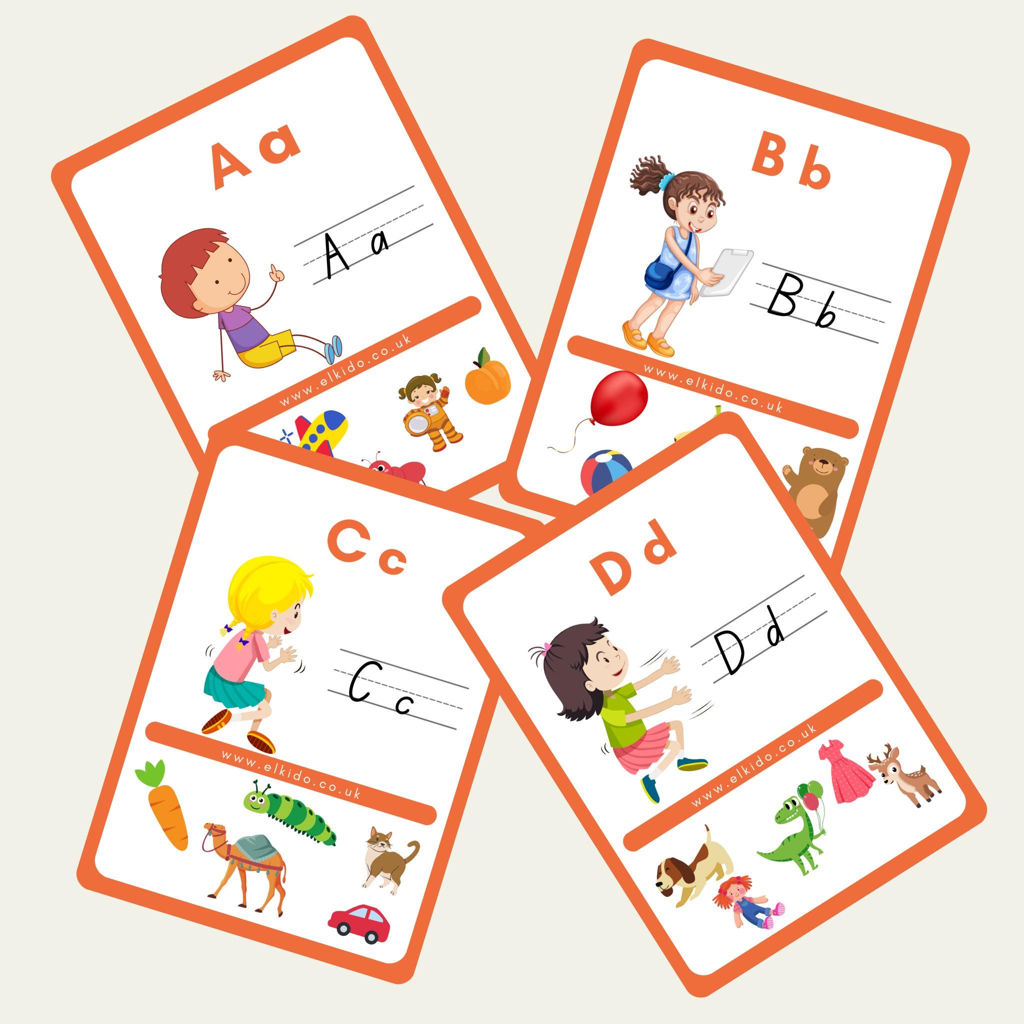 Printable Alphabet Flashcards | ABC Learning Cards for Kids |preschool ...