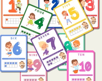 Counting Flashcards Numbers 1-10 Printable Download - Etsy