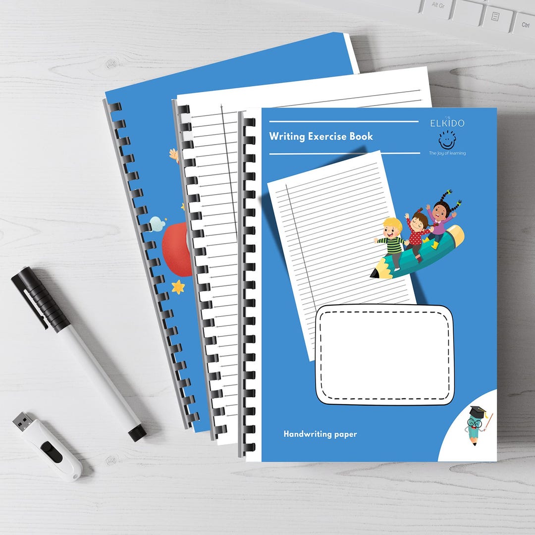 A4 Handwriting Exercise Book: Lined Workbook for Kids - Etsy