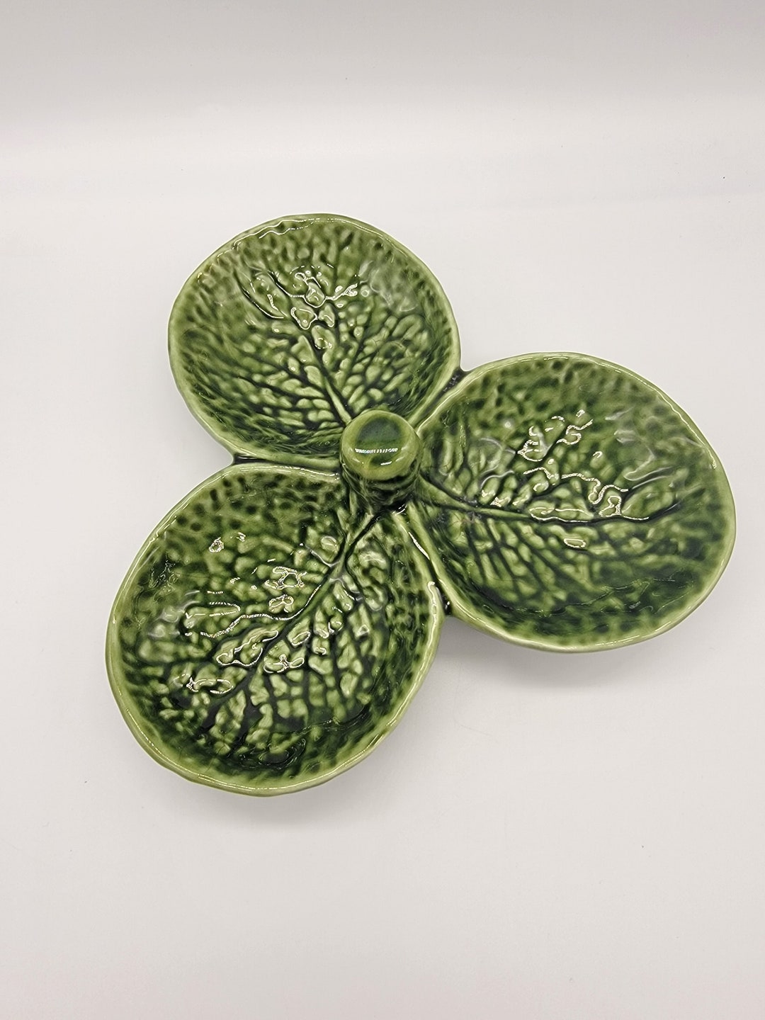 Triangle Green Cabbage Majolica Nut or Olive Dish From - Etsy