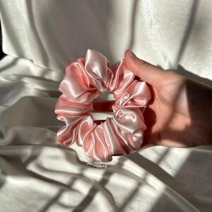 Pastel Baby Pink Marble Printed Scrunchie - Etsy