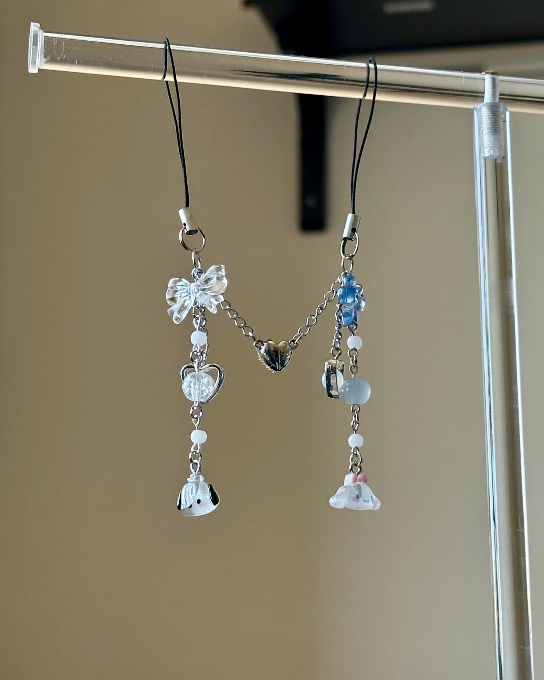 Kawaii Sanrio Matching Friends/couple Phone Charm With Magnetic Heart ...