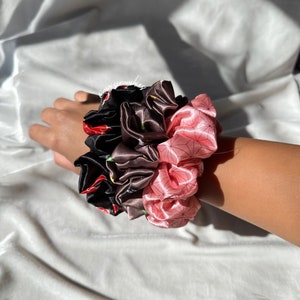 Akatsuki Red Cloud Satin Scrunchie - Etsy