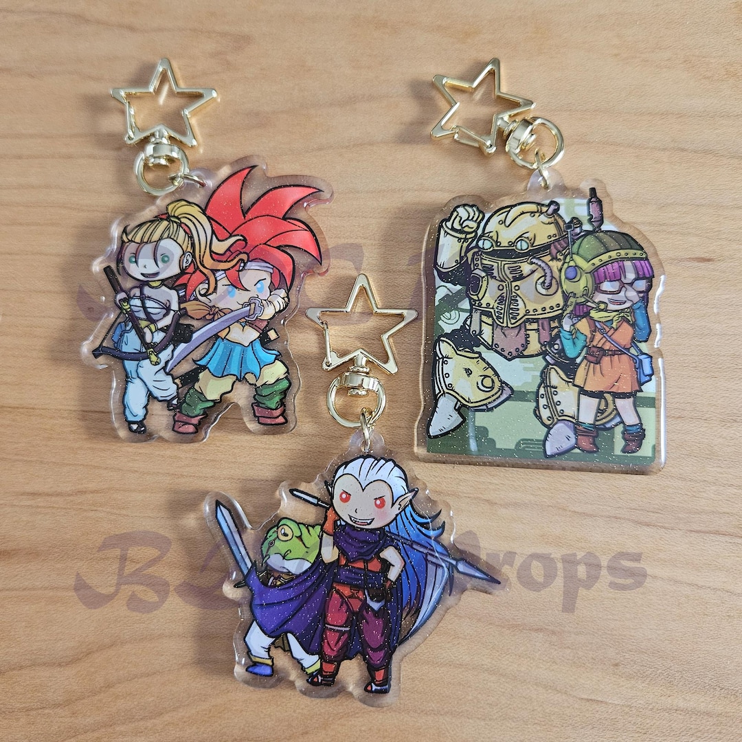 Chrono Trigger Keychain Crono Marle Lucca Robo Magus Frog Ayla Charms ...