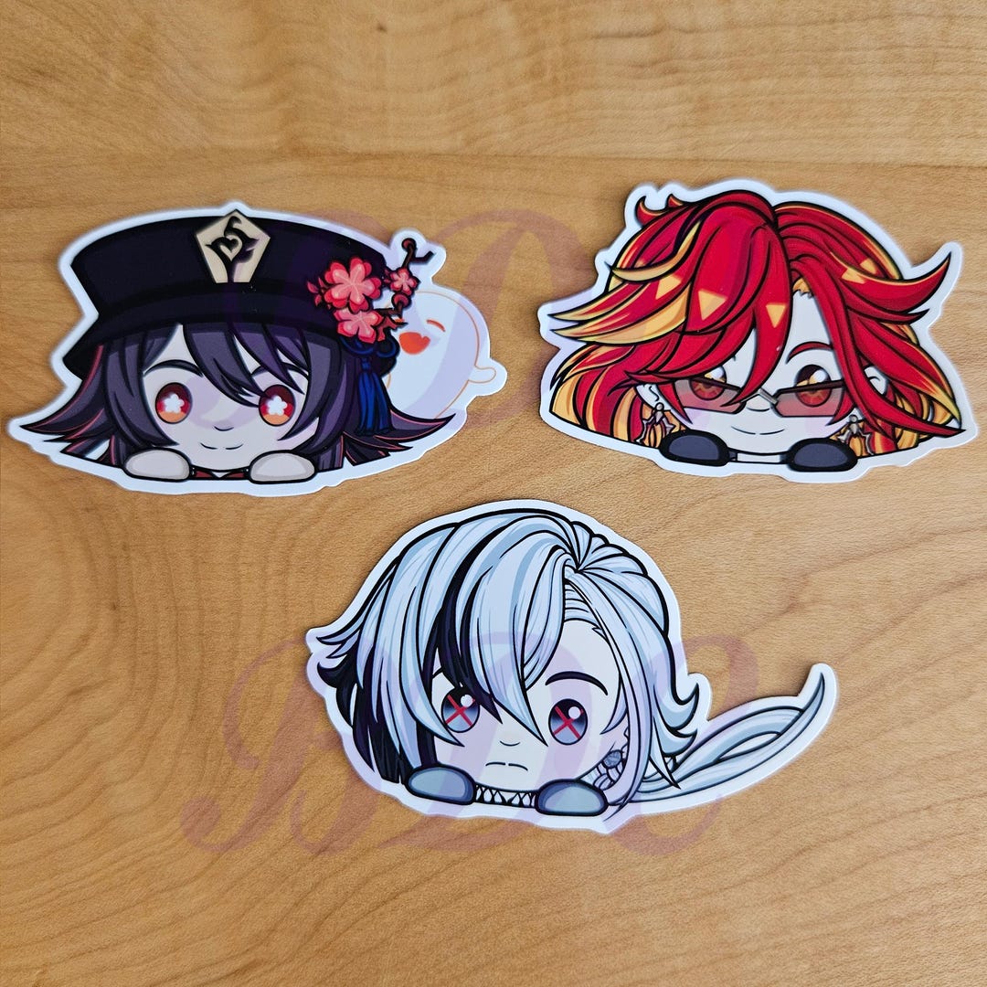 Pyro Genshin Stickers Hutao Mavuika Arlecchino Genshin Impact Stickers ...