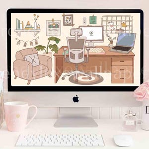 Cute Kawaii Room Desktop Wallpaper, MacBook Wallpaper, Computer ...
