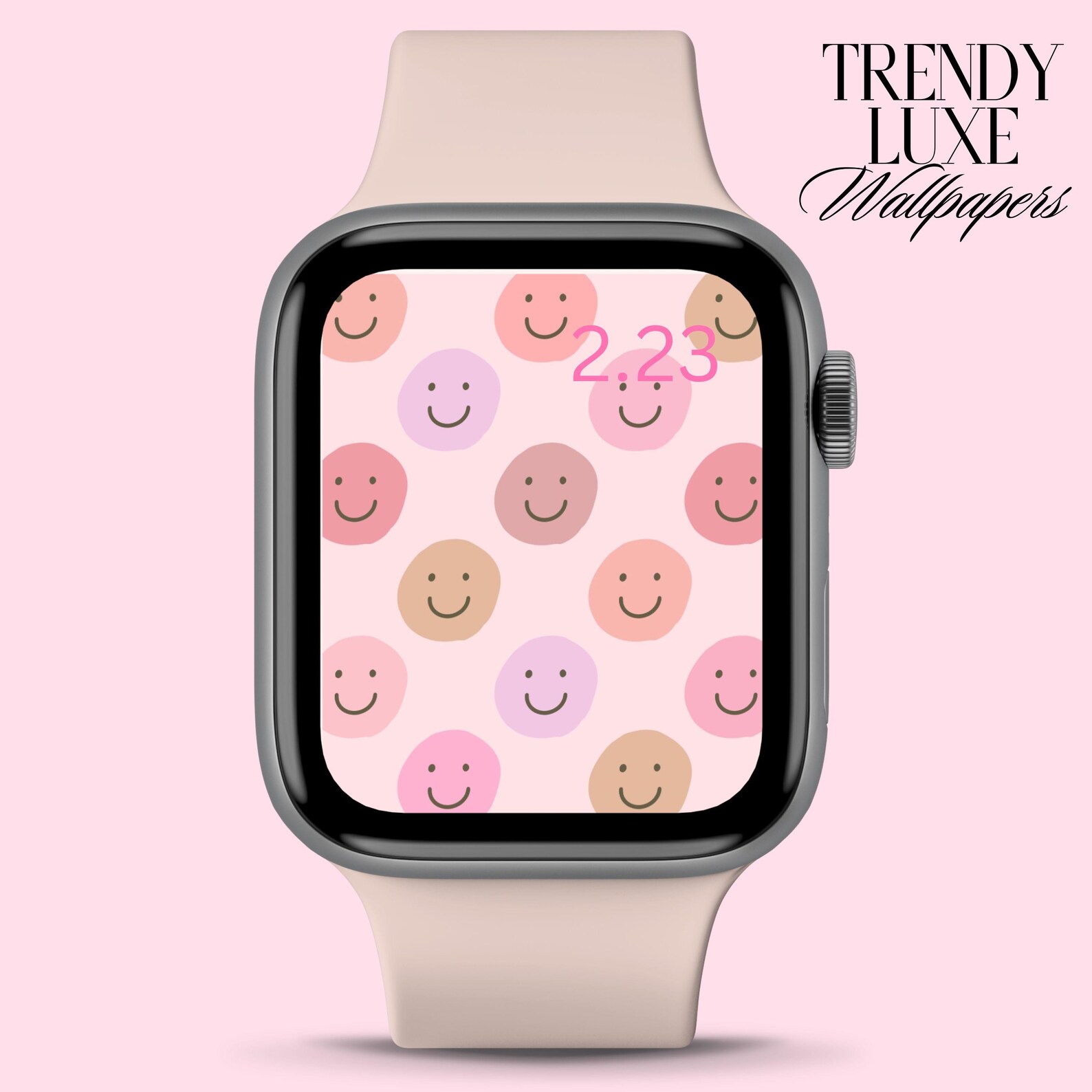 Cute Trendy Smiley Face Apple Watch Wallpaper, Smiley Smartwatch ...