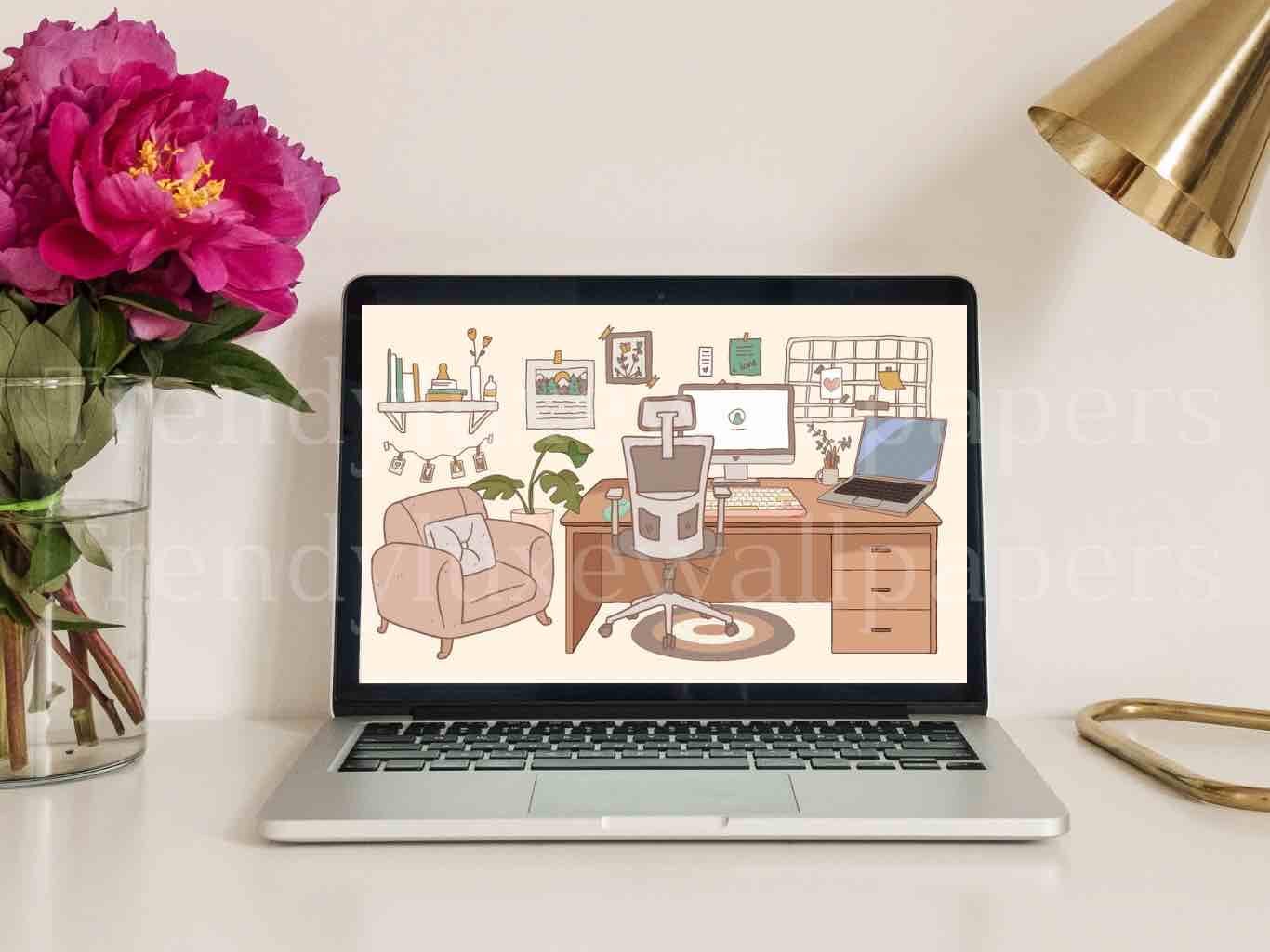 Cute Kawaii Room Desktop Wallpaper, MacBook Wallpaper, Computer ...